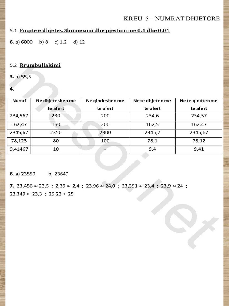 Matematika 8 Fletore Pune (Ideart) - Zgjidhjet | PDF