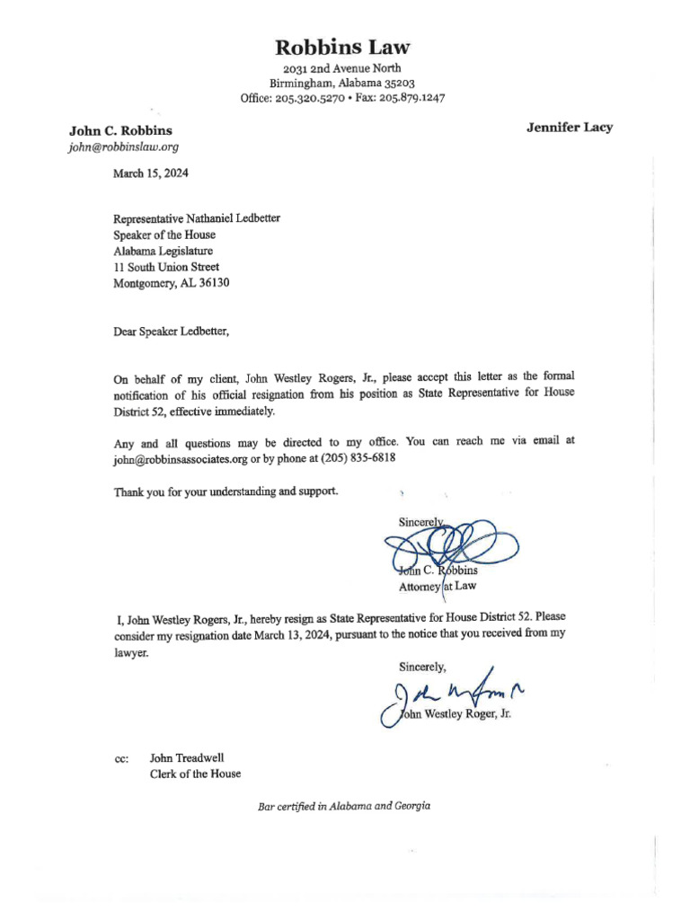 John Rogers' Resignation Letter | PDF