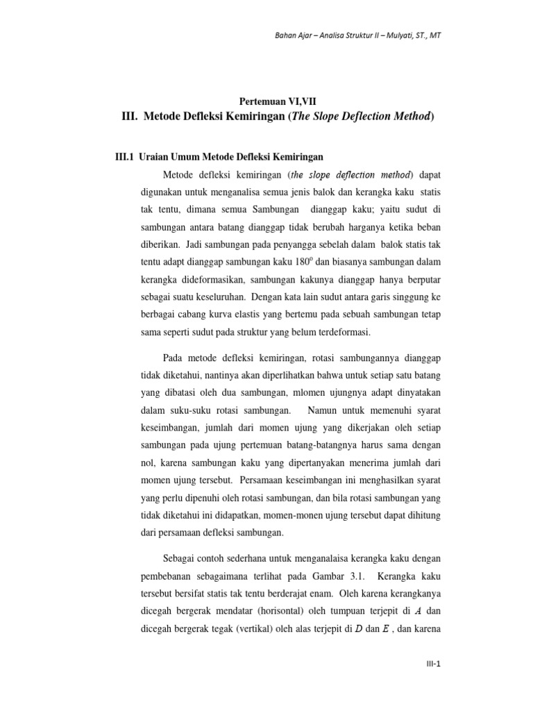 Slope Deflection Methode | PDF