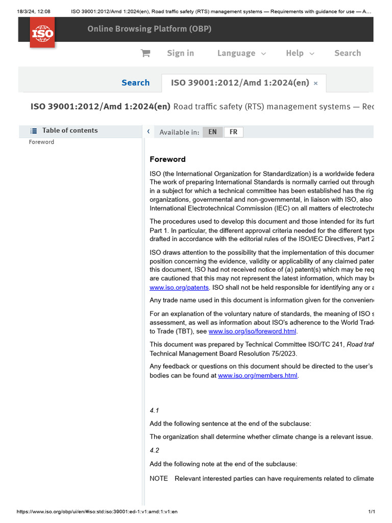 ISO 39001 - 2012 - Amd 1 - 2024 (En) - Extracto | PDF | International Organization For ...
