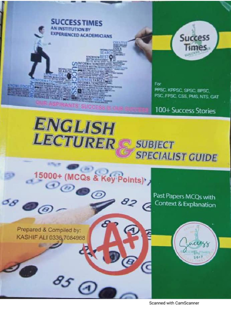 English Lecturer & Subject Specialist Guide by Success Times | PDF