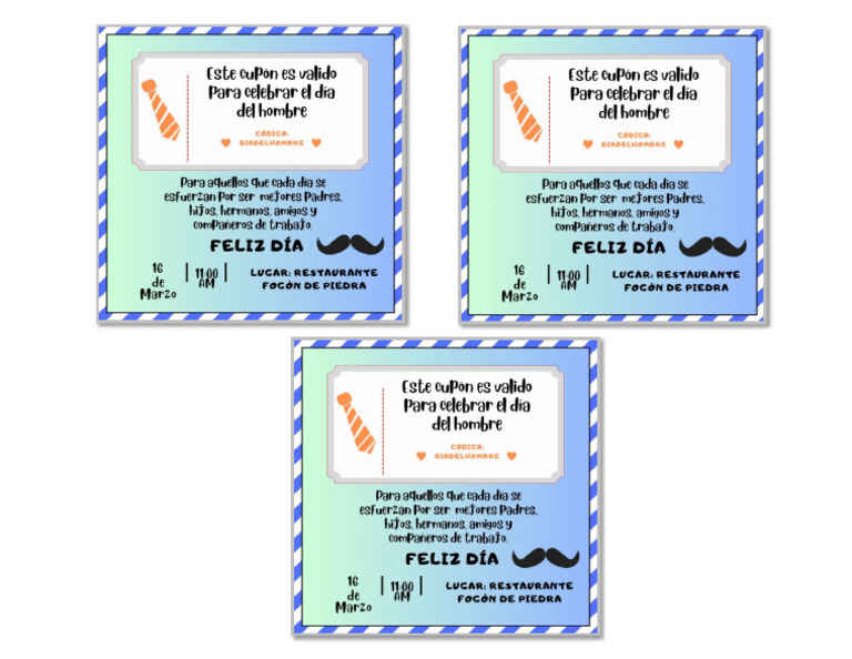 Tarjetas para Imprimir Dia Del Hombre | PDF
