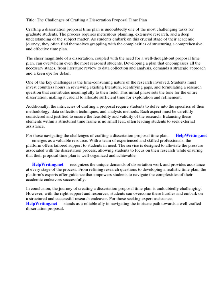 Dissertation Proposal Time Plan | PDF | Thesis | Science Dissertation Proposal Time Plan | PDF | Thesis | Science