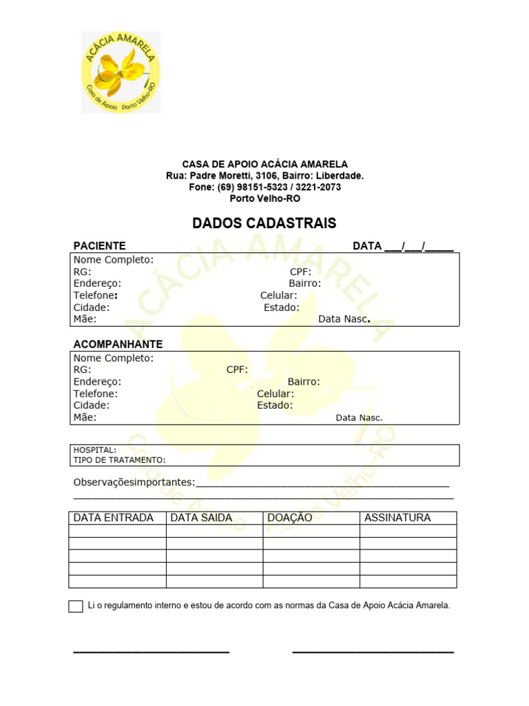 Modelo Ficha de Paciente | PDF