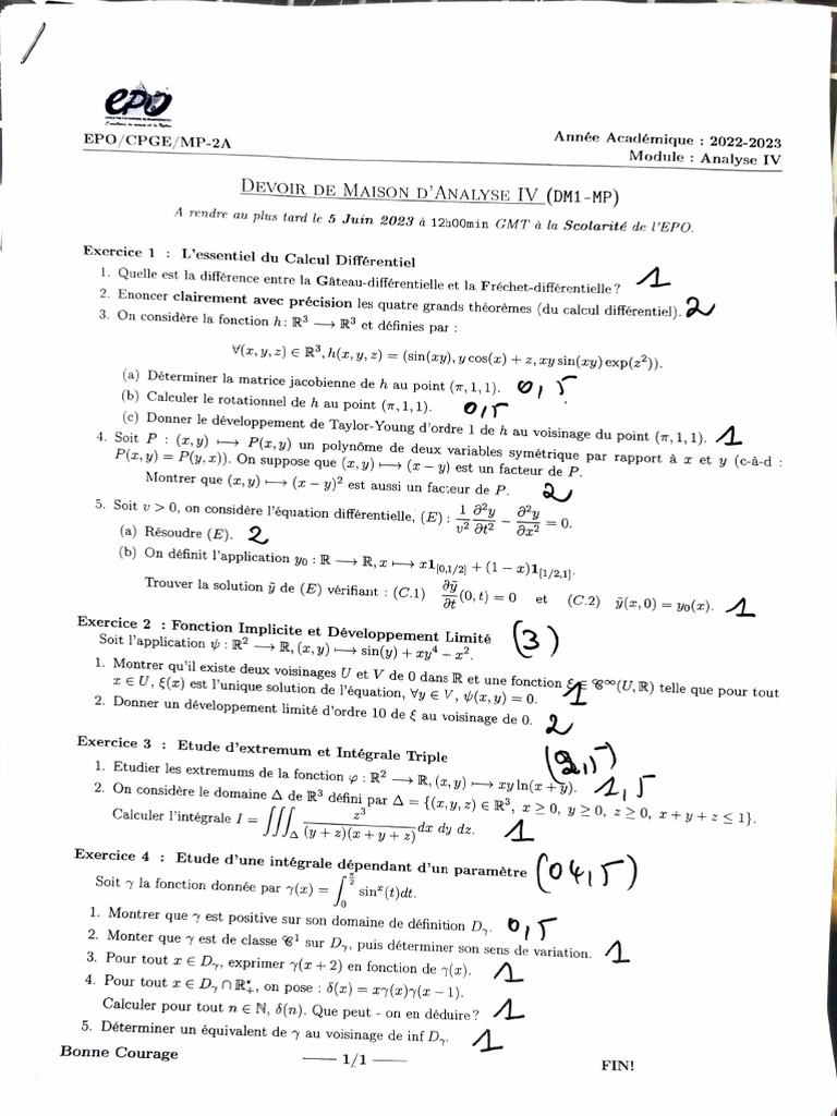 DM Corrigé MP 2022-2023 | PDF