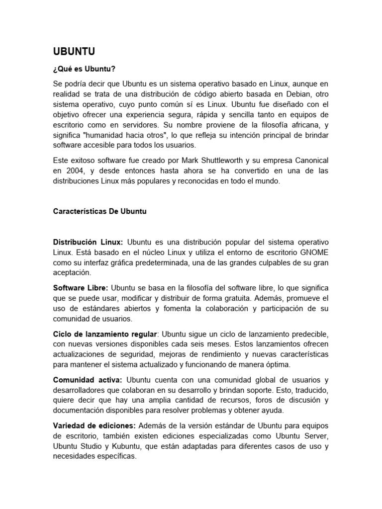 UBUNTU | PDF | Distribución de Linux | Linux