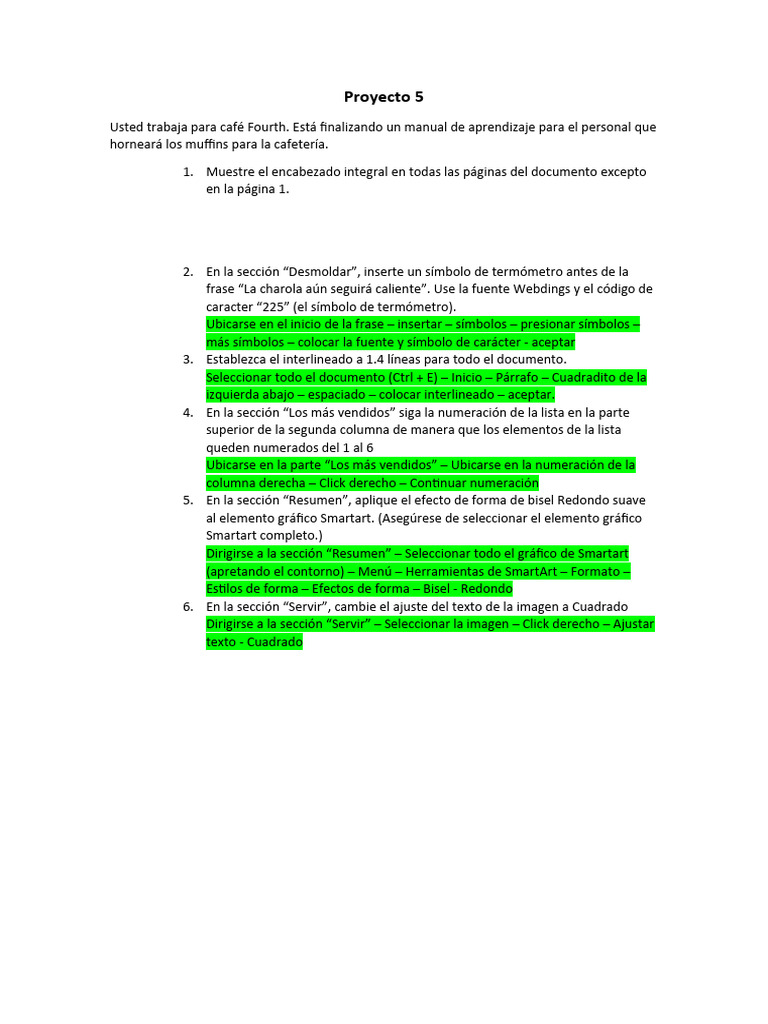 Proyecto 5 - Indicaciones | PDF