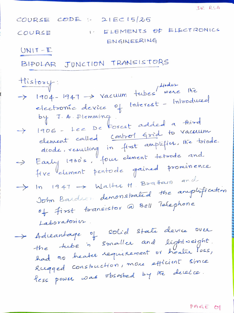 Unit 2 Full Hand Written | PDF | Solid State Engineering | Semiconductor Devices
