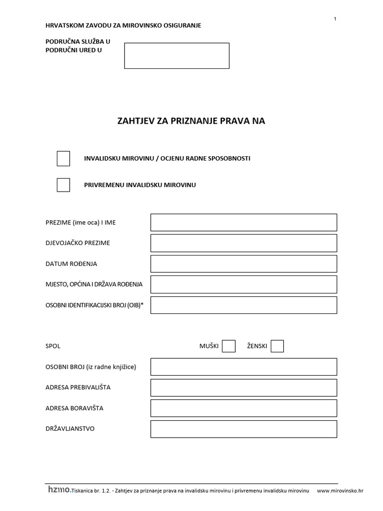 Tiskanica Zahtjeva BR 1 2 | PDF