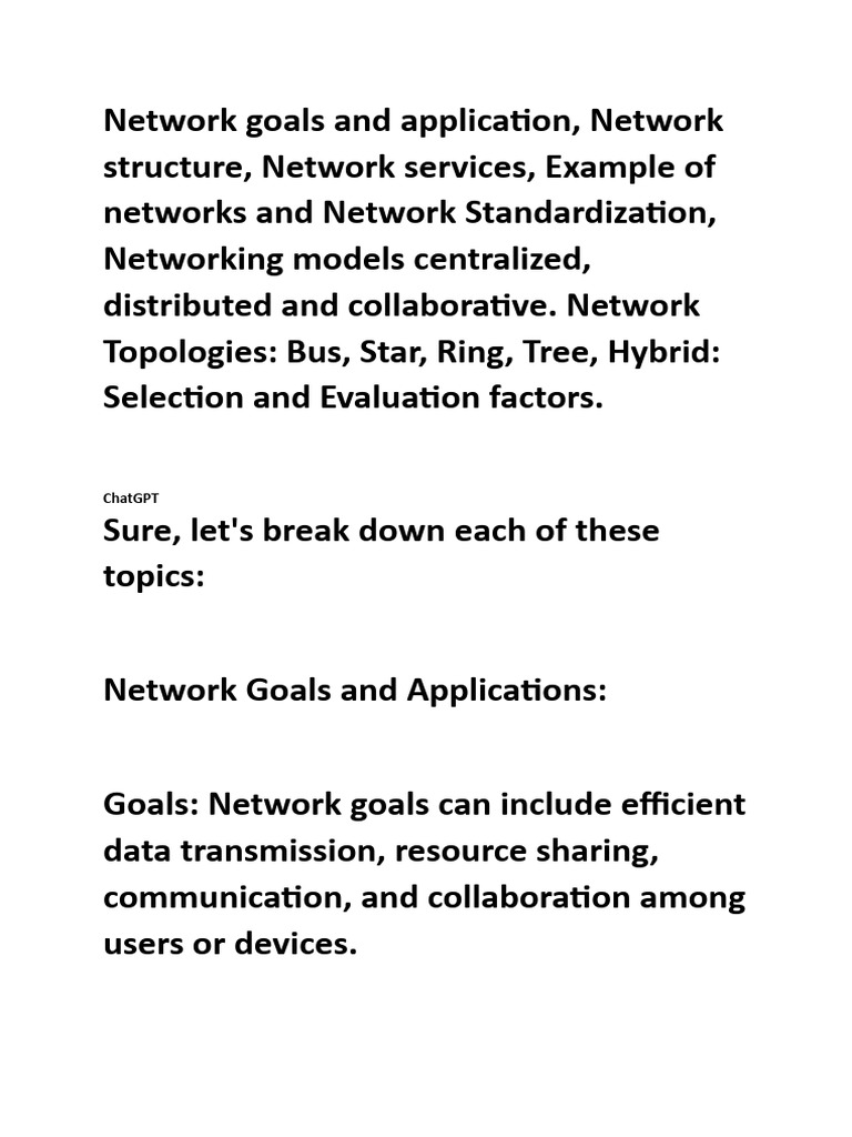 Network goals and application | PDF | Computer Network | Internet Protocol Suite