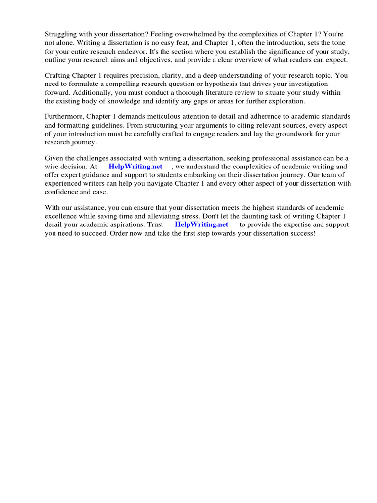 Mastering Dissertation Chapter 1 Writing | PDF | Thesis | Biometrics