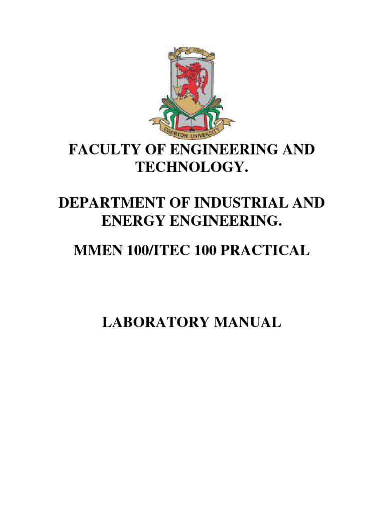 Mmen 100-Itec 100 Lab Manual PDF | PDF