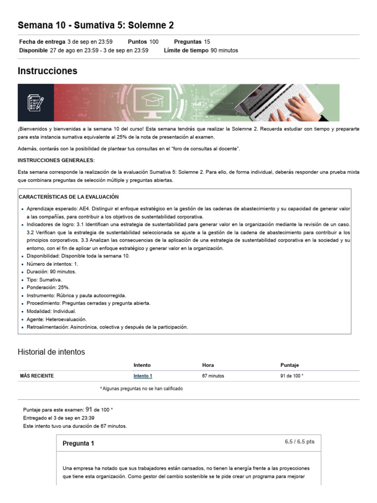 Semana 10 - Sumativa 5 - Solemne 2 - 202315.1510 - SUSTENTABILIDAD SIST INDUSTRIA | PDF ...