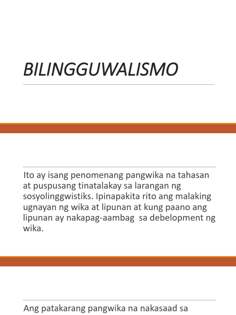 BILINGGUWALISMO | PDF