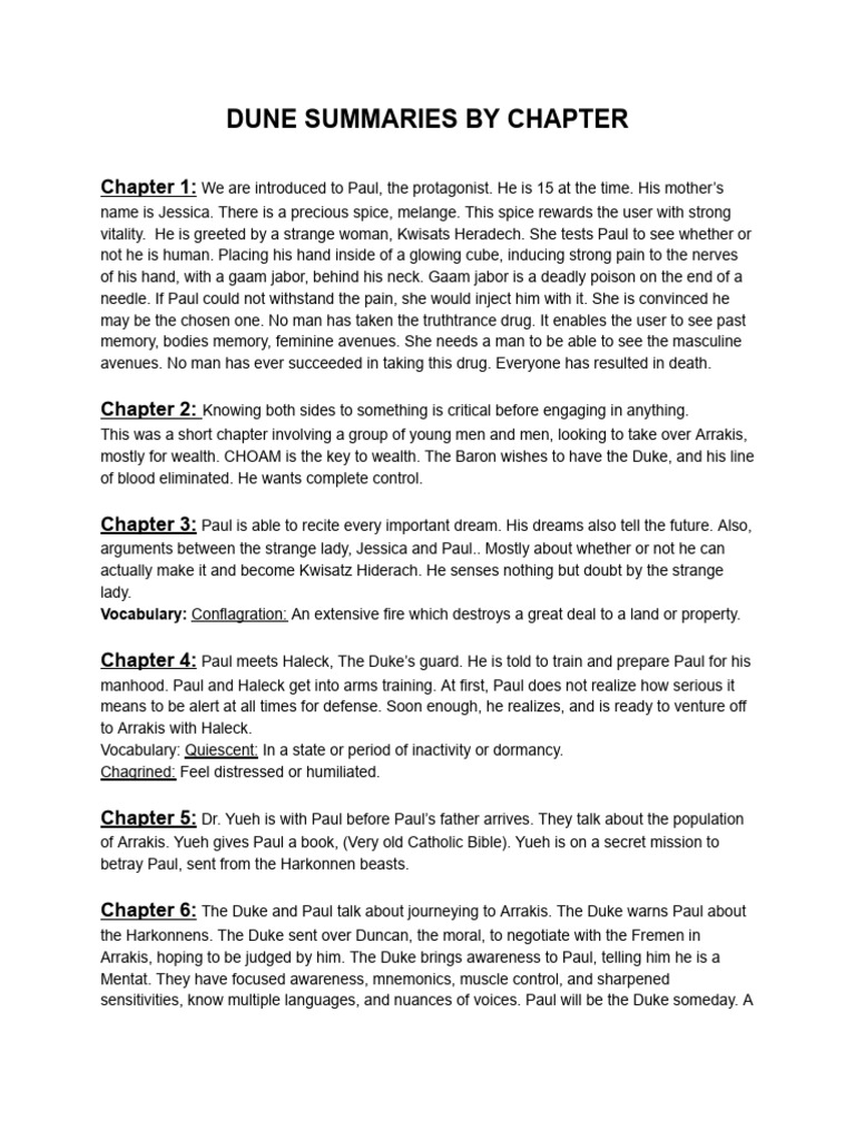 Dune Summary | Download Free PDF | Soft Science Fiction | Transhumanist ...
