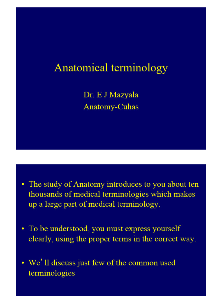 Anatomical Terminologies (1) | PDF | Anatomical Terms Of Motion ...