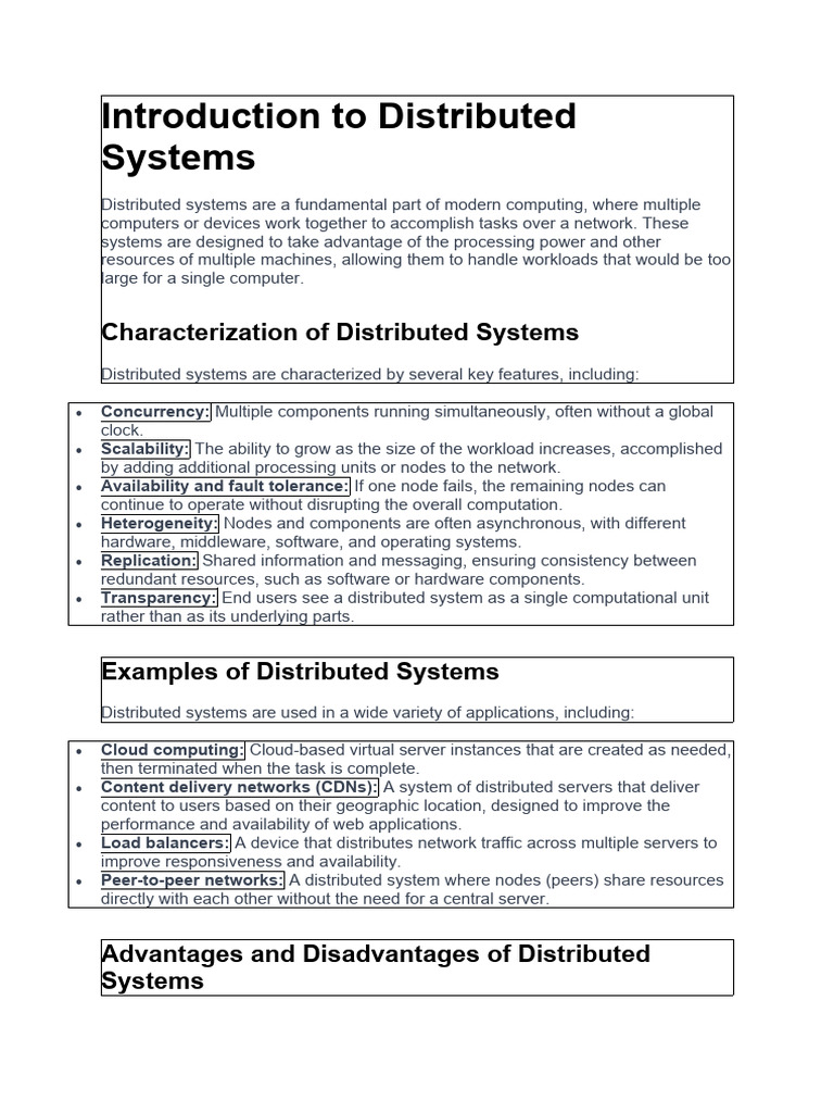 Introduction To Distributed Systems | PDF | Client–Server Model | Replication (Computing)