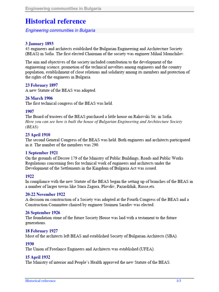 History of Engineering Societies in Bulgaria | PDF | Architect | Engineer