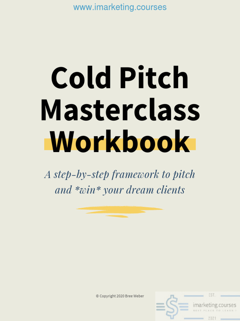 01-Cold Pitch Masterclass Workbook (Fillable) | PDF | Goal