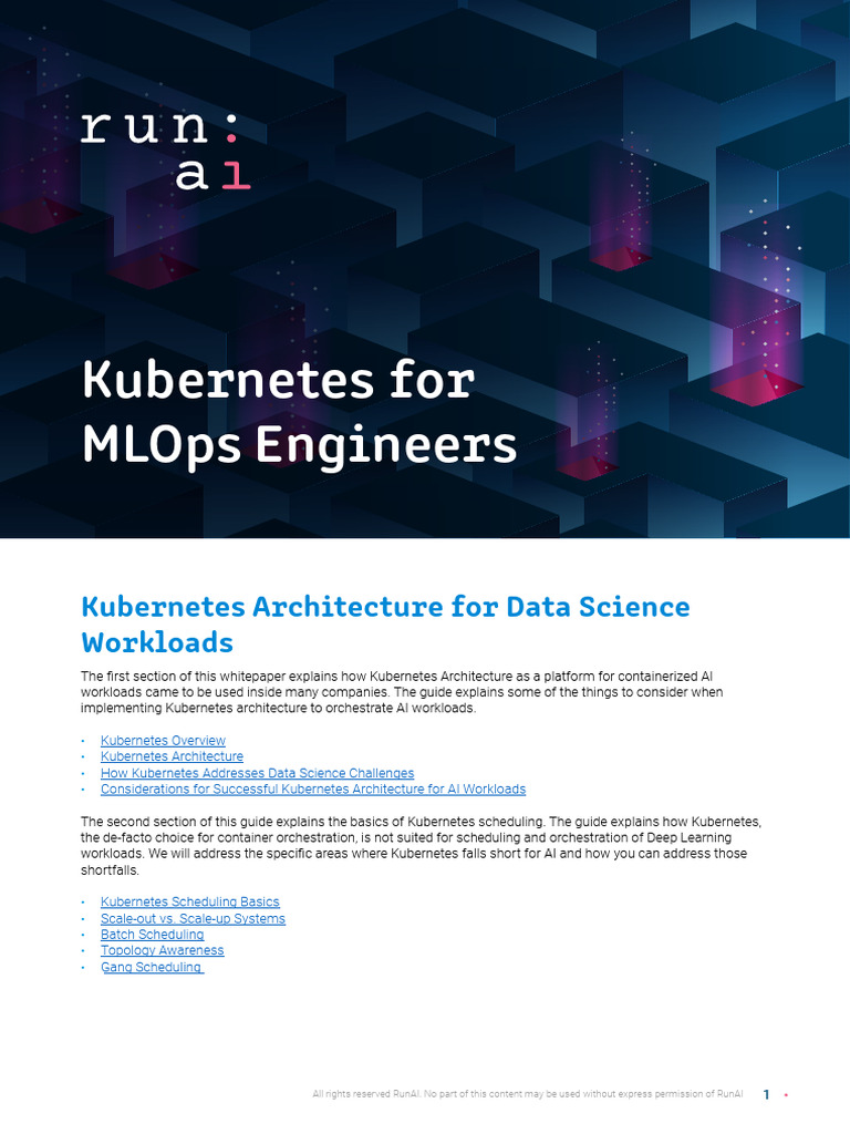 Kubernetes For Mlops Engineers Pdf Scheduling Computing Scalability 