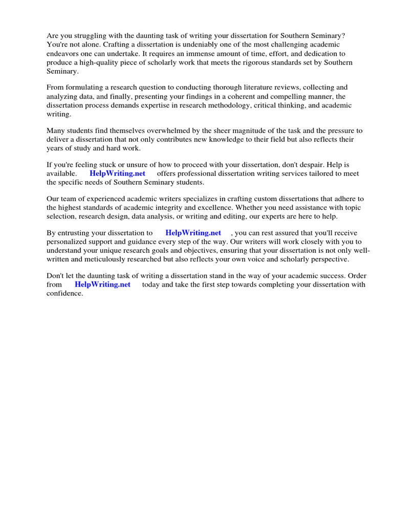 Southern Seminary Dissertations | PDF | Thesis | Biblical Inerrancy