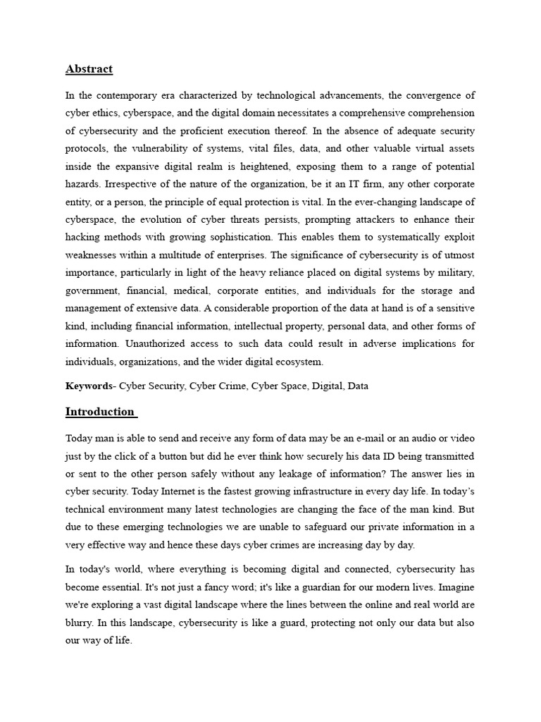 Research Paper - Cyber Security | PDF | Security | Computer Security