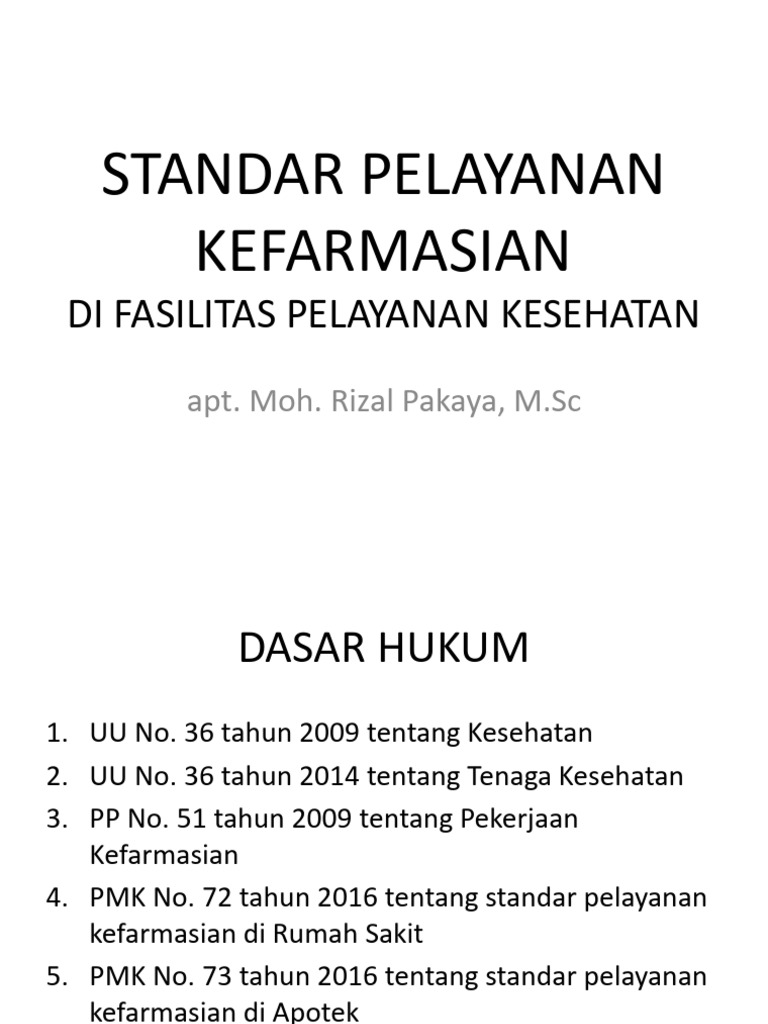 Standar Pelayanan Kefarmasian Pdf
