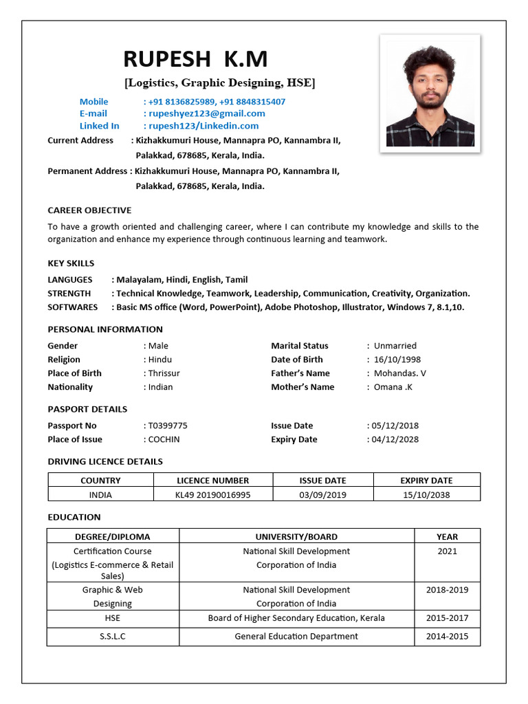 Rupesh KM Bio Lulu 2022 | PDF | Kerala | Graphic Design