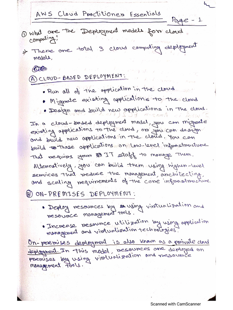AWS Cloud Practioner Hand Written Notes | PDF