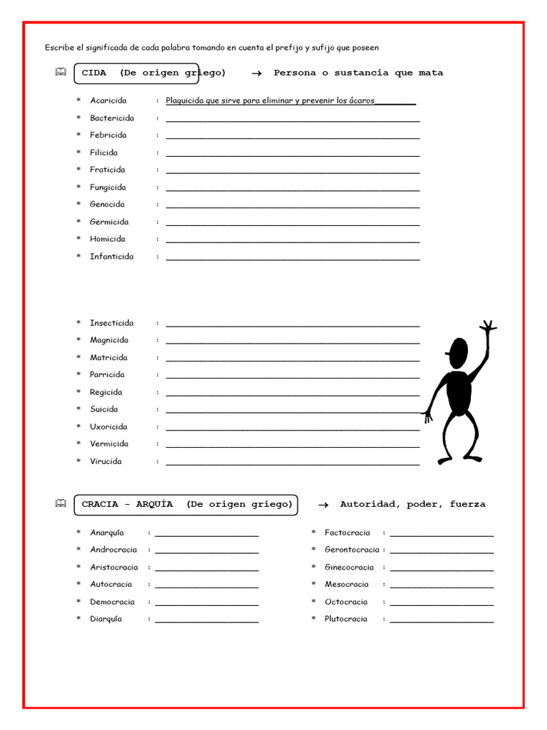 Ejercicios Prefijos y Sufijos S3 | PDF