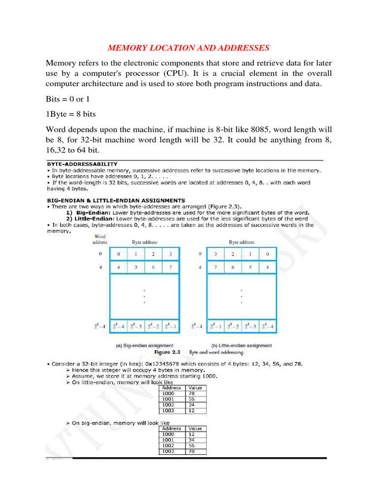 memory location & addresses_2 | PDF | Central Processing Unit | Computer Hardware