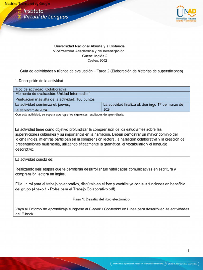 Activity Guide and Evaluation Rubric - Unit 1 - Task 2 Crafting ...