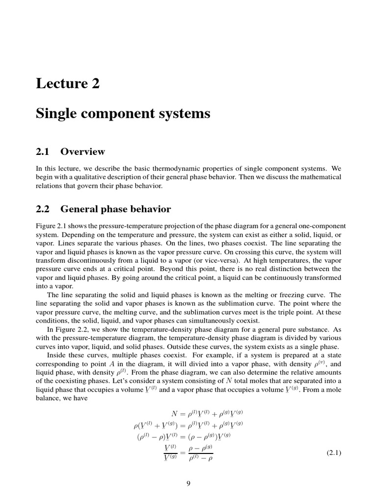 02 - Single Component Systems | Download Free PDF | Phase (Matter) | Phase Diagram