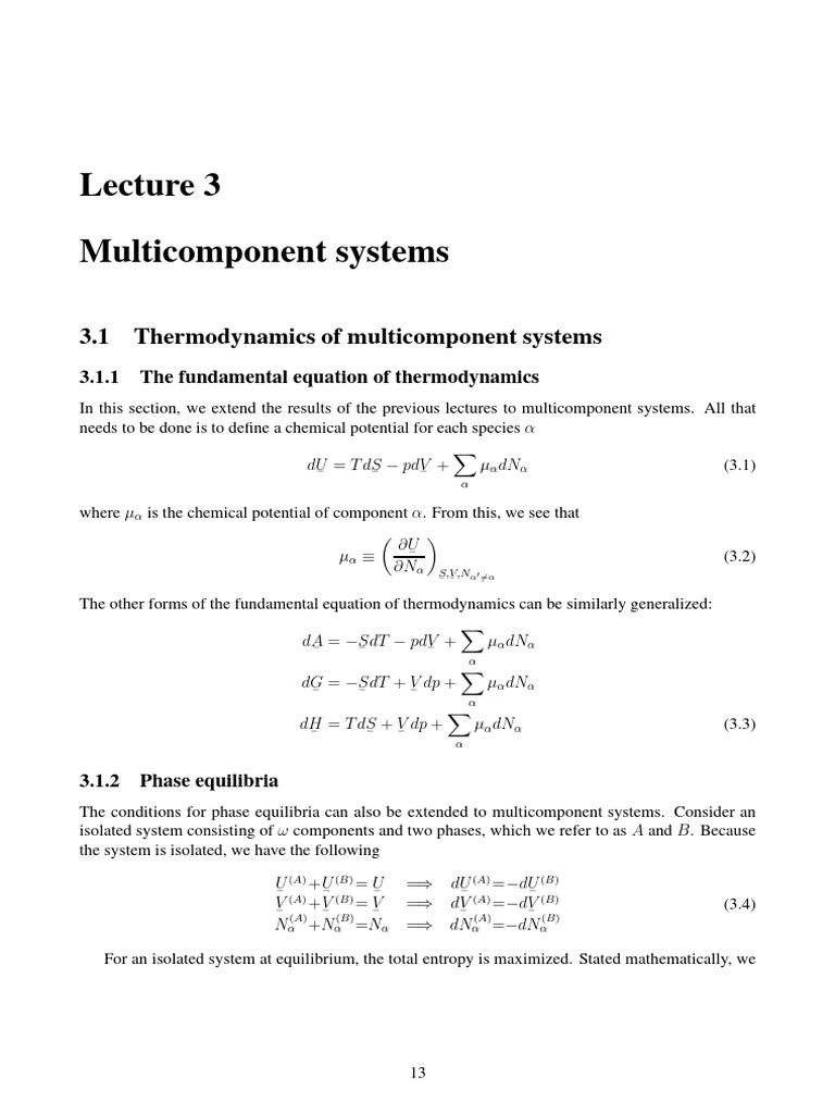 03 - Multicomponent Systems | PDF | Phase Diagram | Phase (Matter)