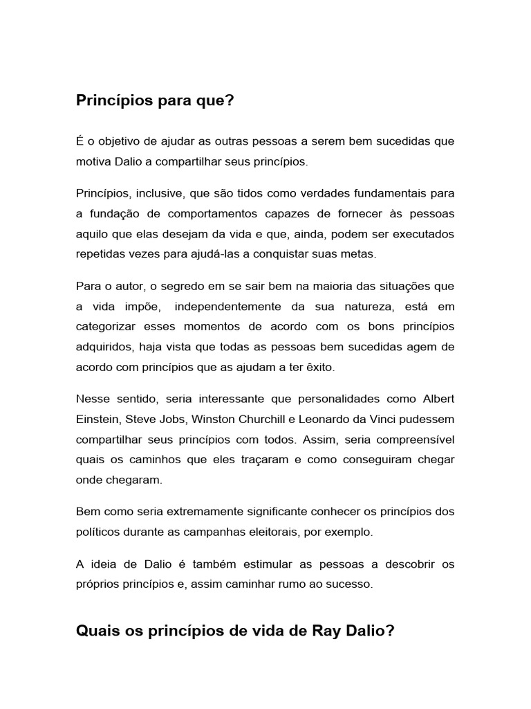 Principios - Ray Dalio | PDF | Aprendizado | Empreendedorismo