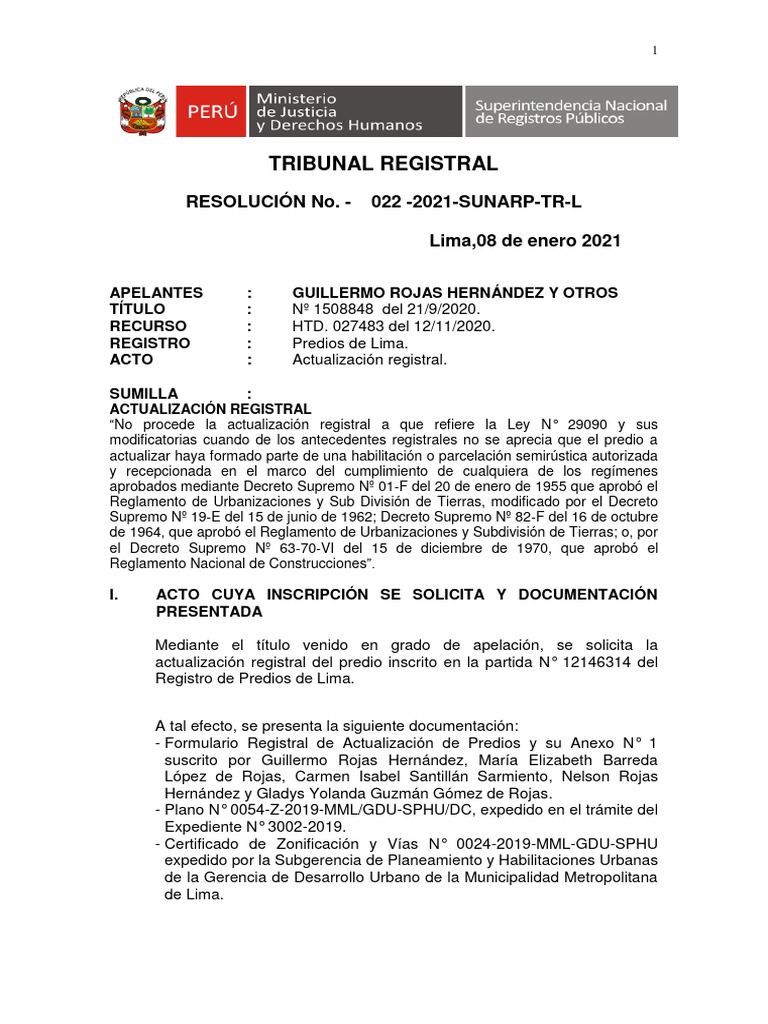 Actualización Registralsunarp-Tr-L | PDF | Regulación | Gobierno