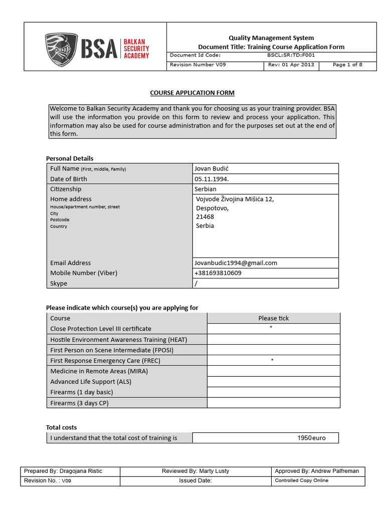 BSA Application Form (1) | PDF | Emergency Medical Services | First Aid