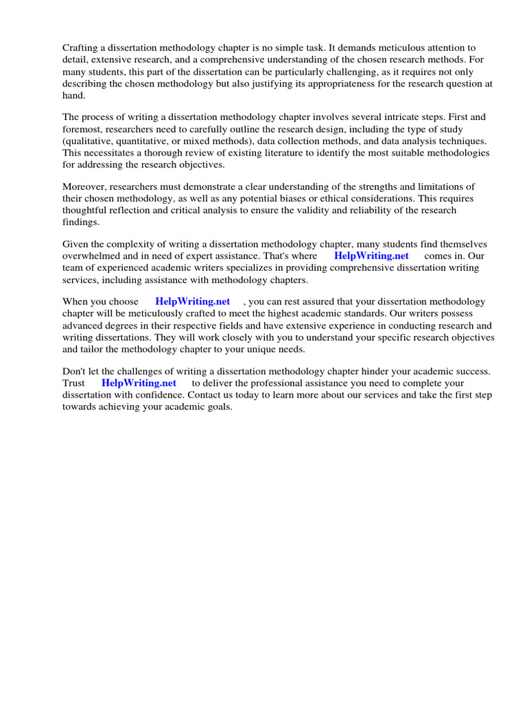 Example Dissertation Methodology Chapter | PDF | Methodology | Thesis