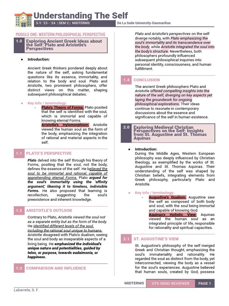 2ND Sem Midterms Reviewer | PDF | Soul | Brahman