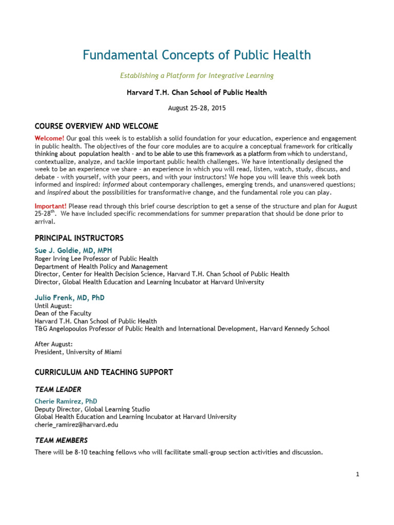 2015 Overview Guide - Concepts Public Health - Final | PDF | Public ...