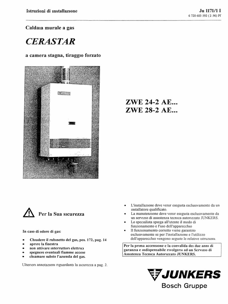 JUNKERS Caldaia CERASTAR ZWE 24 2 | PDF
