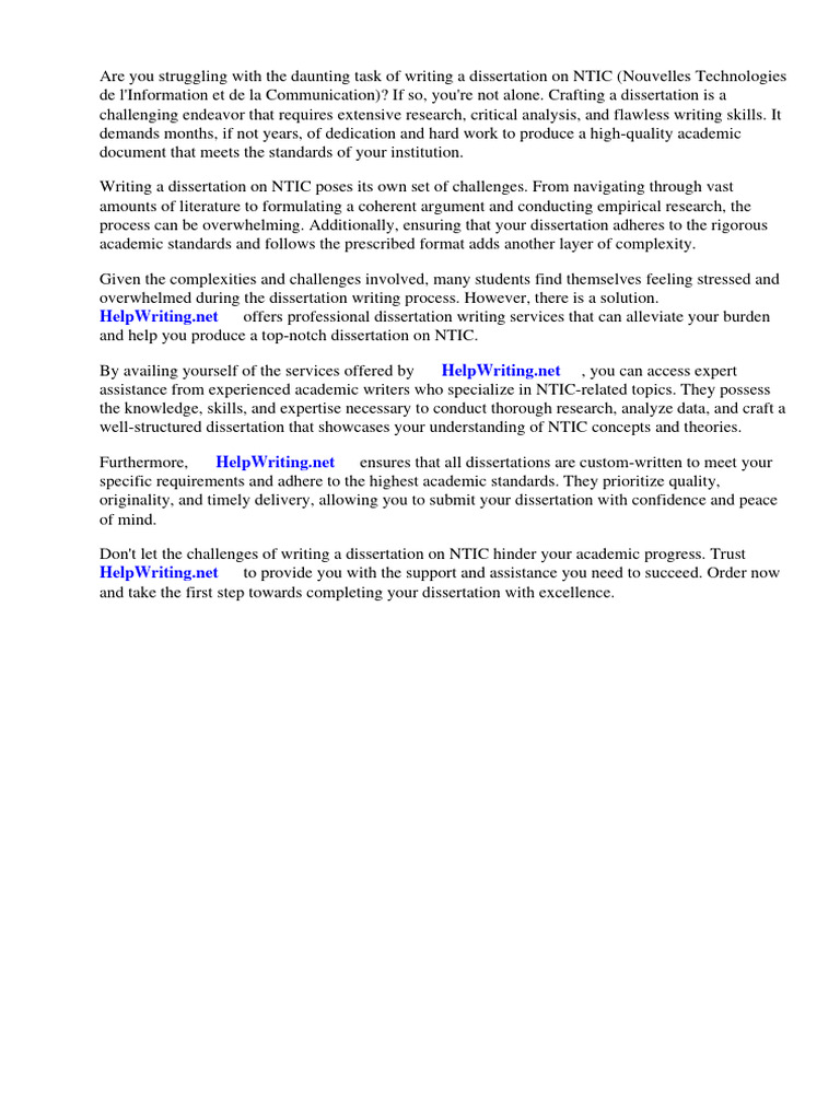 Dissertation Sur Les Ntic | PDF | Thesis | Expert