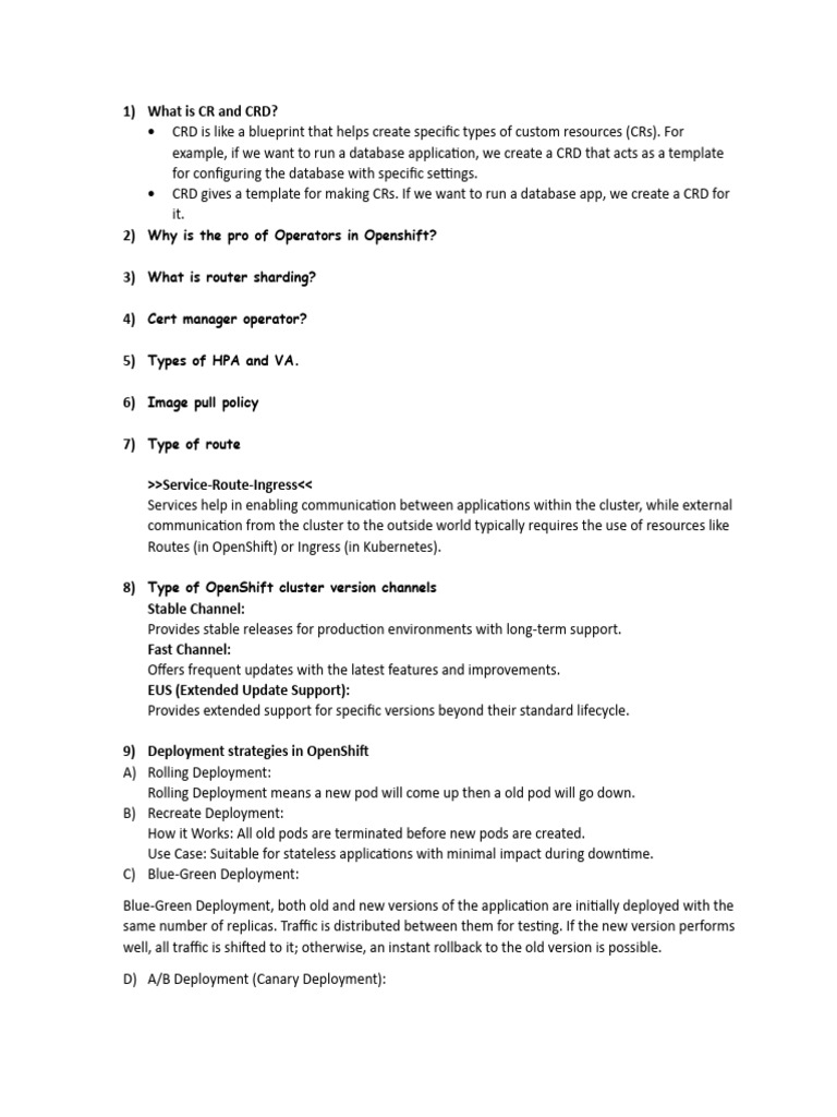 Openshift Questions | PDF | Computer Data | Data Management Software