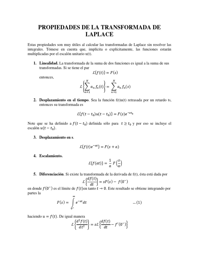 Transformada Inversa de Laplace | PDF | Ecuaciones | Integral