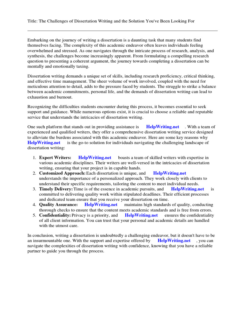 Best Dissertation Writing Guide | PDF | Thesis | Methodology