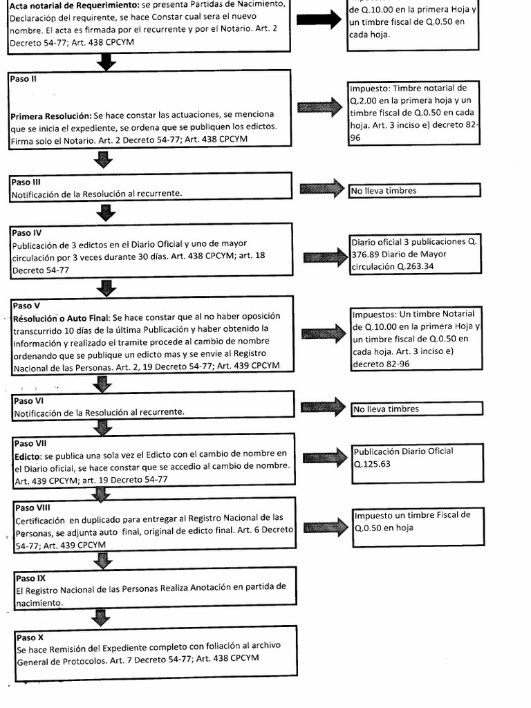 esquema cambio de nombre | PDF | Derecho Civil (Common Law) | Ley común
