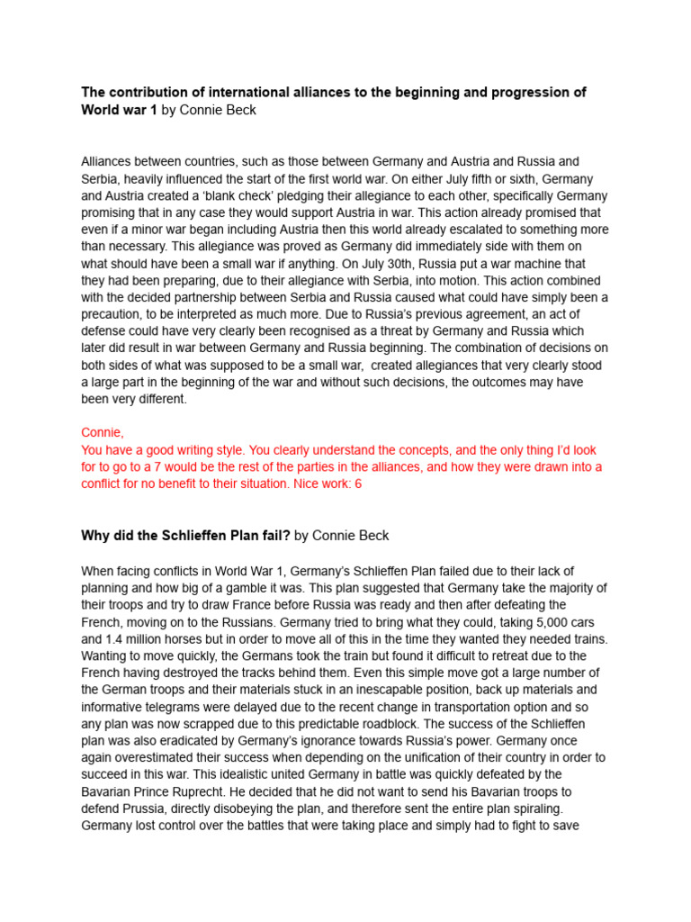 Alliances and Failures in WW1 | PDF | World War I | German Empire