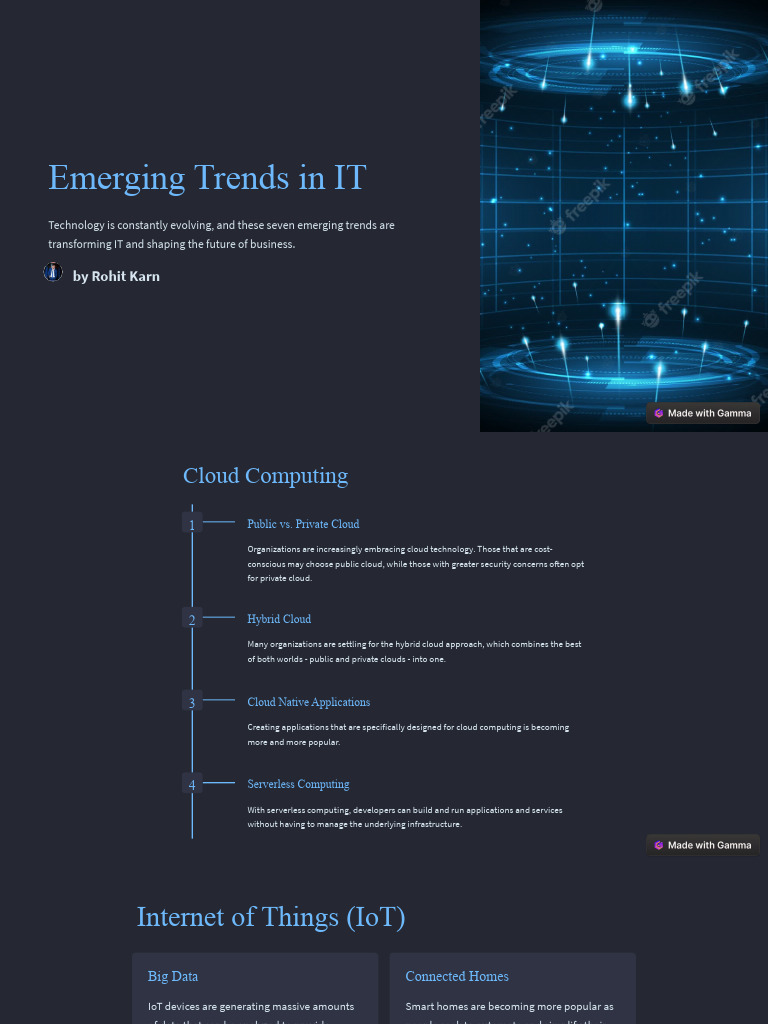Emerging Trends in Information Technology | PDF | Internet Of Things | Artificial Intelligence