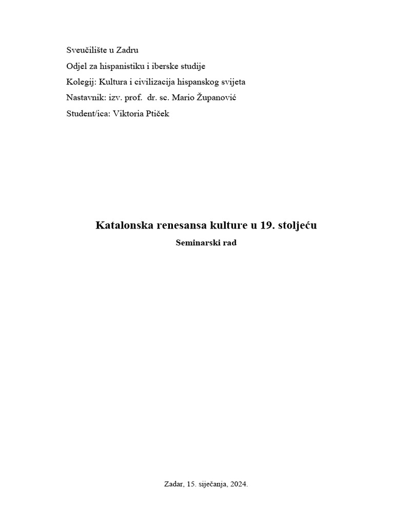 Seminarski Rad - Kic | PDF
