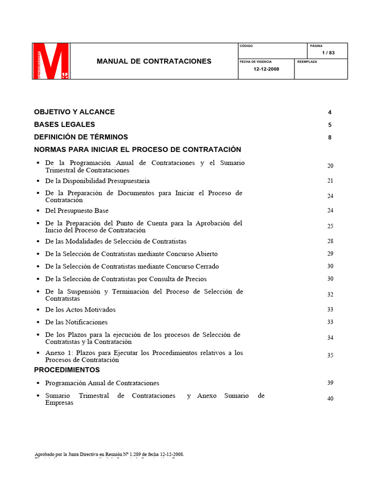 Aspectos Generales Manual de Contrataciones | PDF | Presupuesto | Economias